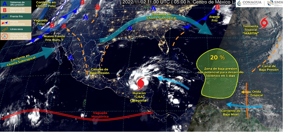 Lisa se convierte a huracán categoría 1 - Noticias de Querétaro