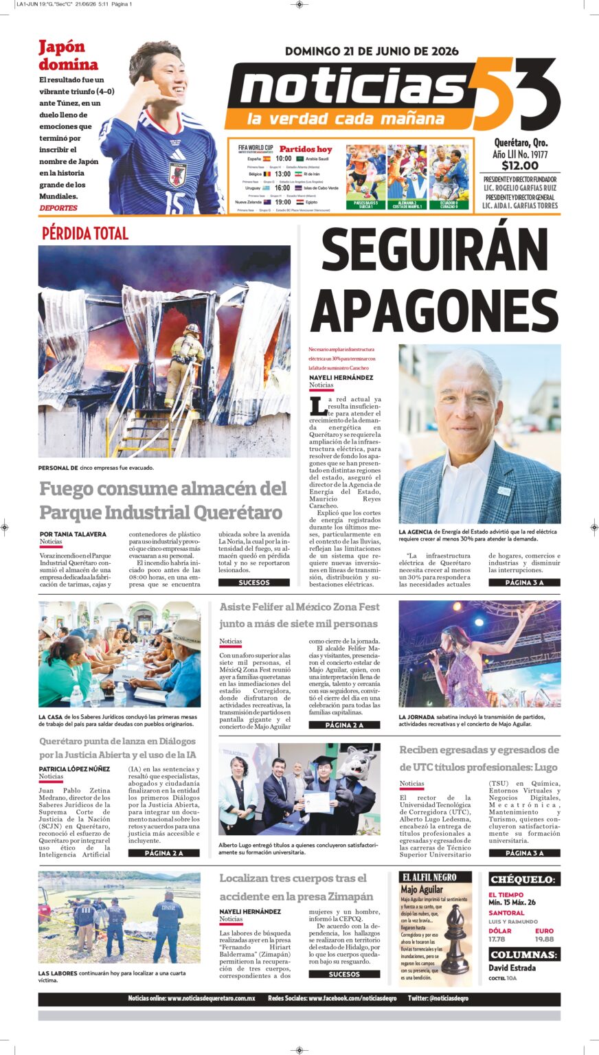 ¡Conoce la portada de hoy! - Noticias de Querétaro